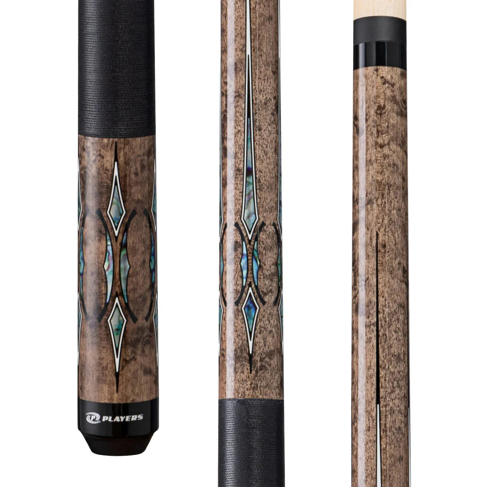 Players Light Grey Maple with Mother of Pearl Cue with Black Linen